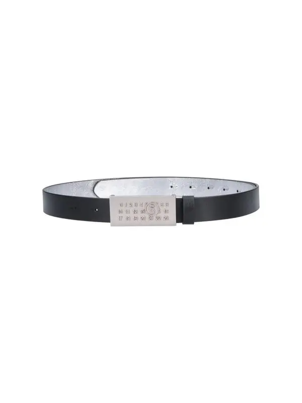 MAISON MARGIELA Calf Leather Belt With Zamak Metallic Hardware - Black