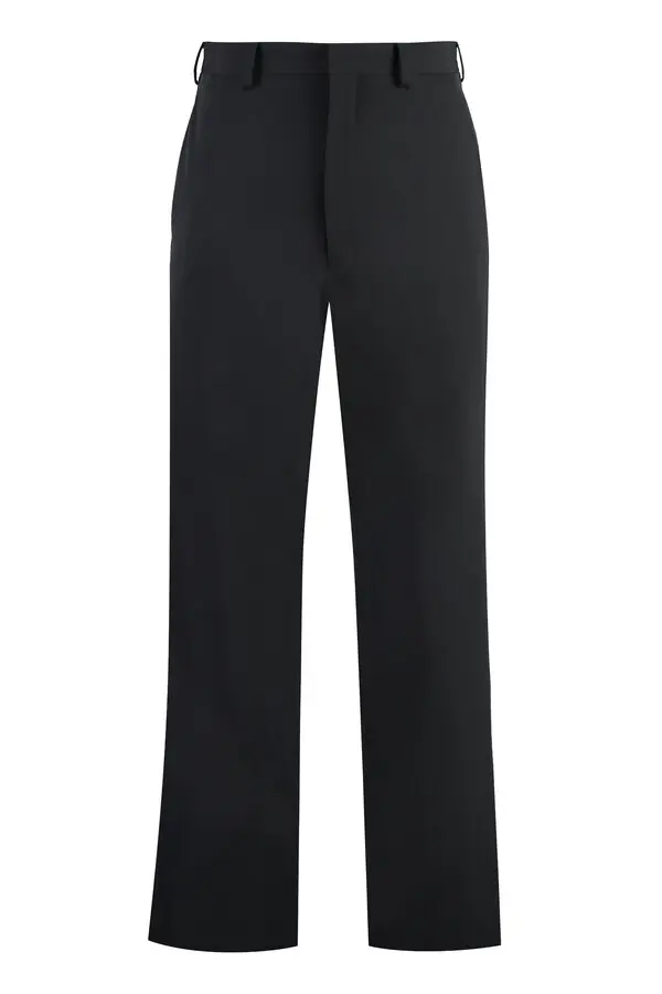 Prada Technical Fabric Pants With Leather Detailing And Extendable Side Zippers
