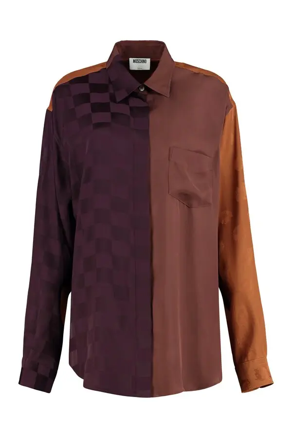 Moschino Silk-blend Front Pocket Shirt
