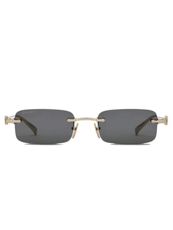 Gucci Metal Frame Sunglasses With Cut-out Logo Temples - Oro