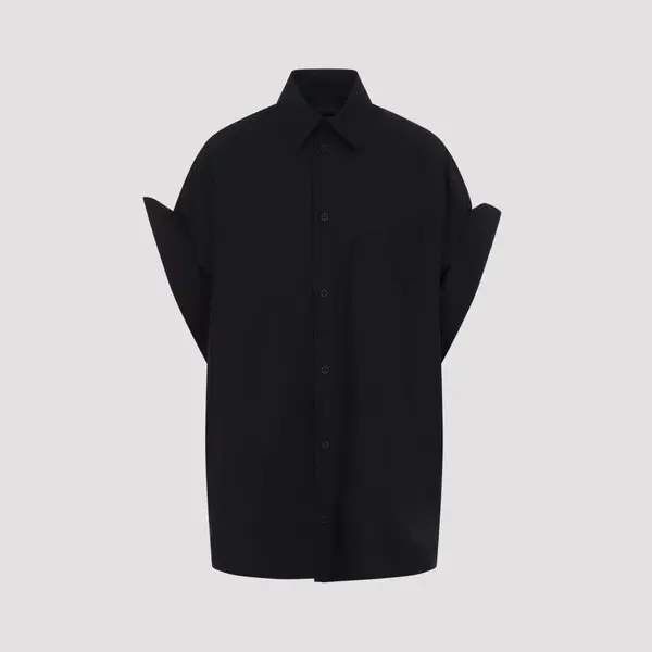 Balenciaga Tucked Sleeve Cotton Shirt