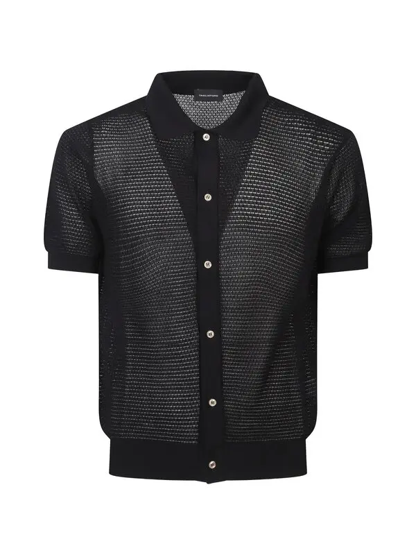 Tagliatore Knit Shirt With Button Closure And Ribbed Collar & Cuffs