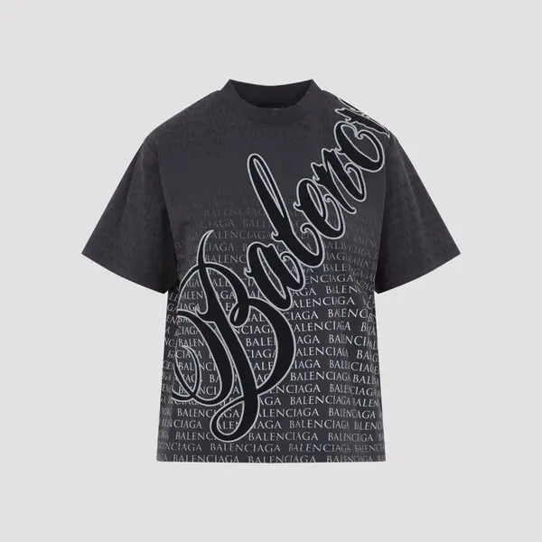Balenciaga Medium Fit 100% Cotton T-shirt For - Black