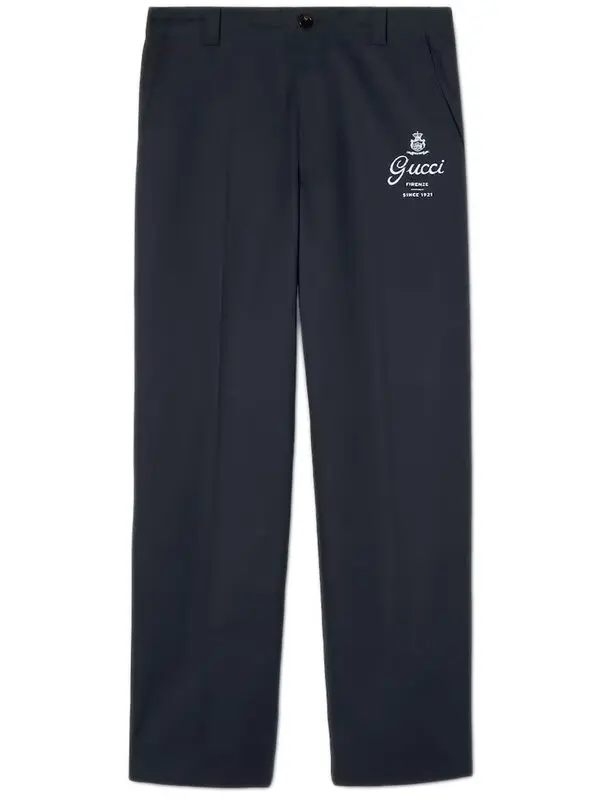 Gucci Firenze Since 1921 Print Cotton Mini Belt Loop Ski Pants With Pockets