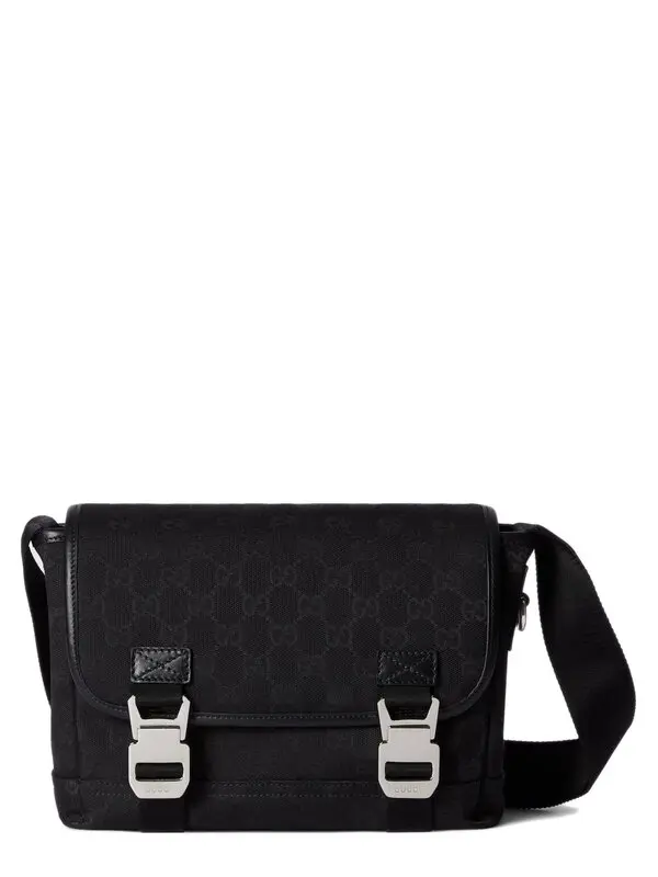 Gucci Gg Canvas Mini Messenger Bag With Adjustable Strap, 25 X 20 X 8.5 Cm - Nero