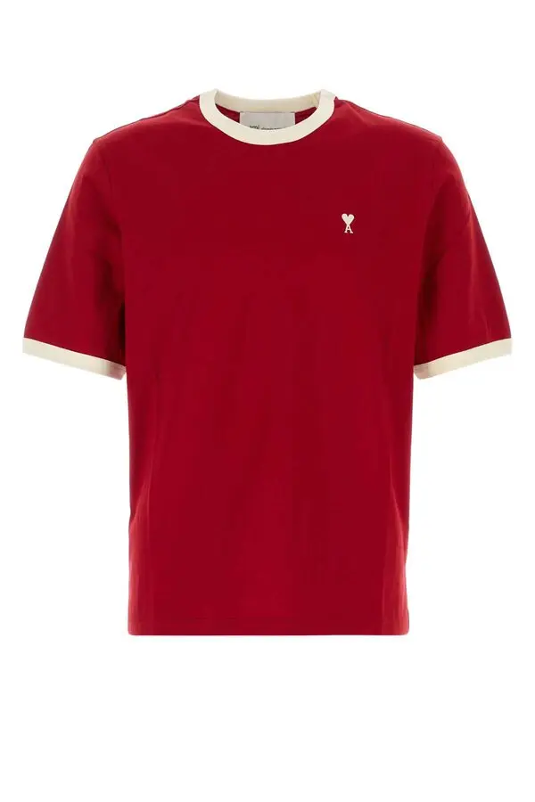 AMI Paris 100% Cotton T-shirt - Red