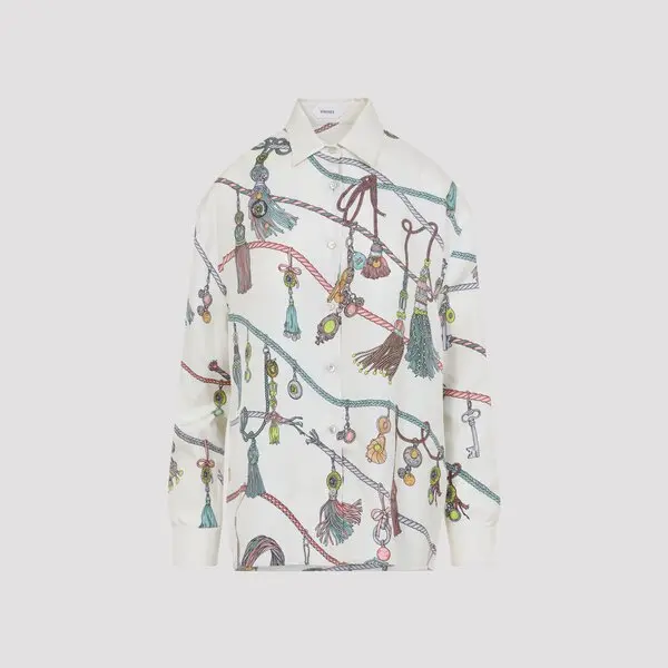 Versace Silk Twill Printed Informal Shirt - White