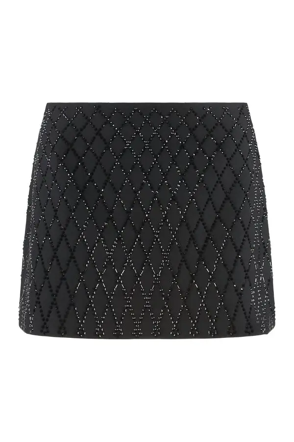 Pinko Rhinestone Embellished Mini Skirt