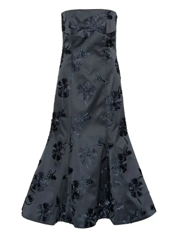 ROTATE BY BIRGER CHRISTENSEN Embellished Floral Strapless Maxi Dress