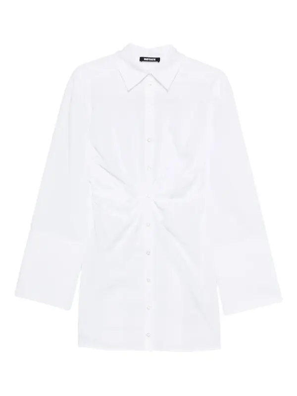 ROTATE BY BIRGER CHRISTENSEN Gathered Button-front Shirt Dress With Cuff Detail