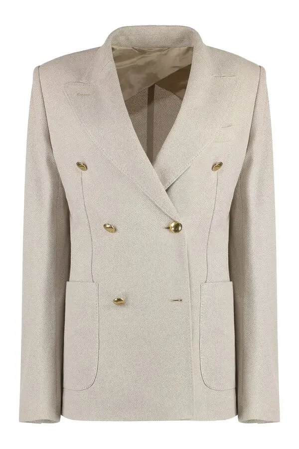 Max Mara Vanadio Cotton Double-breasted Blazer - Ecru