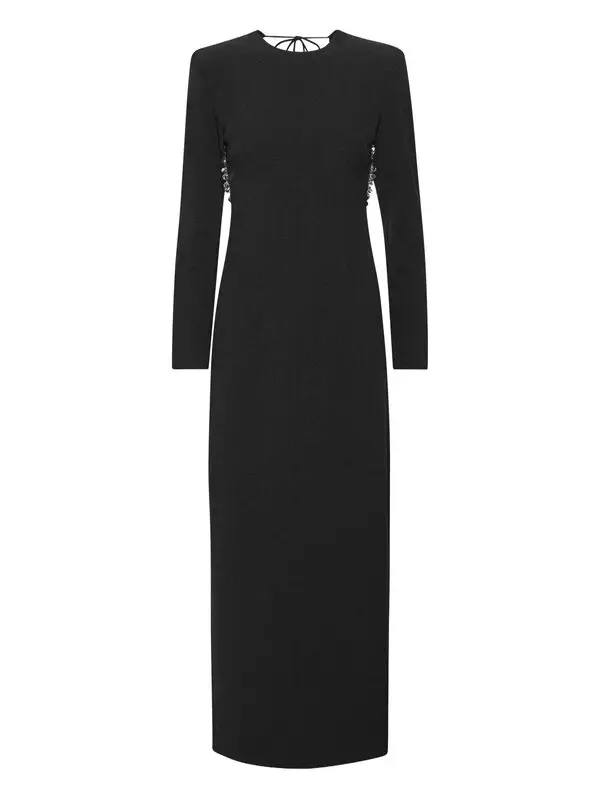 ROTATE BY BIRGER CHRISTENSEN Rear-tie Mini Dress With Long Sleeves And Back Zip Closure - Nero