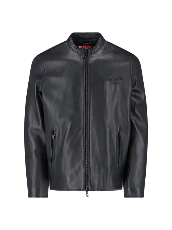 DIESEL® Waxed Leather Biker Jacket