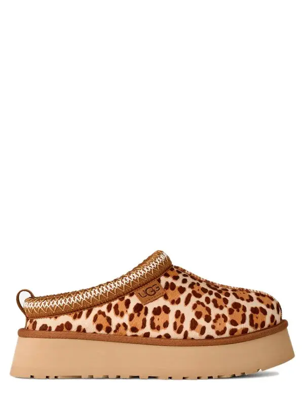 UGG Cow Hair Platform Sandals With Rear Pull Tab