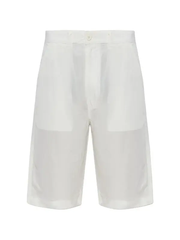 DIESEL® Linen-blend Bermuda Chino Shorts With Four-hole Waist Button - Bianco