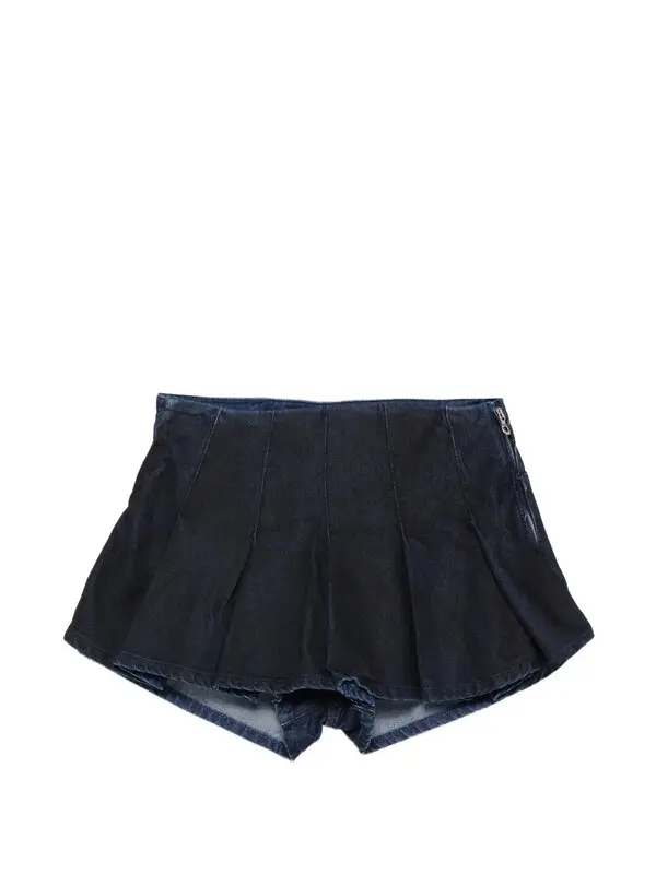 DIESEL® Pleated Mini Skirt With Side Zip And Back Pockets - Blu