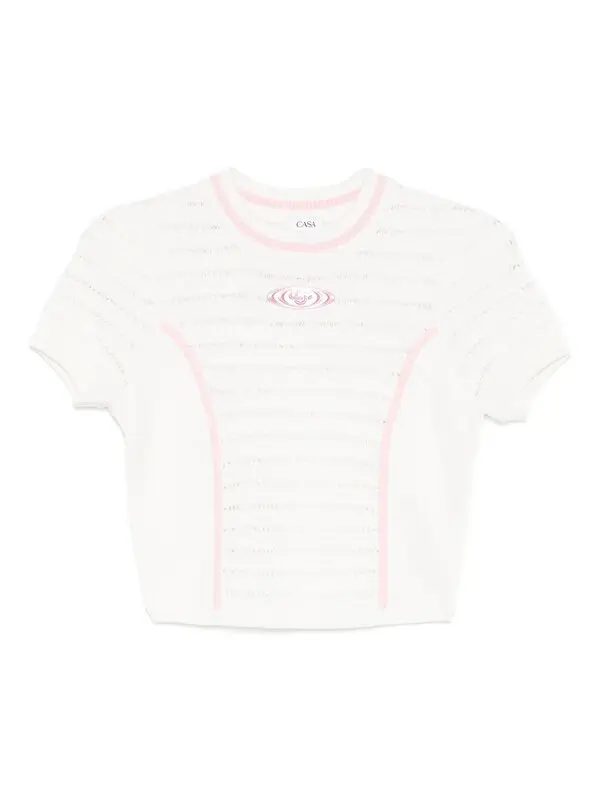 Casablanca Crop Top With Front Logo Trim Detail