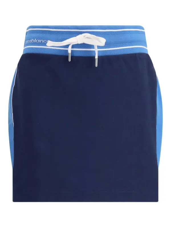 Casablanca Panelled Drawstring Skirt With Side Stripe - Blu
