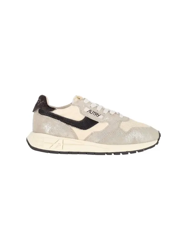 AUTRY Tone Suede & Leather Sneakers - Gold