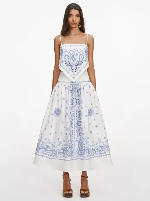 SELF-PORTRAIT Embroidered A-line Mini Skirt