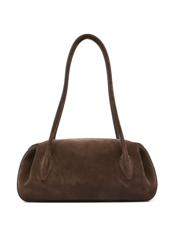 Yuzefi Leather Handle Bag With Magnetic Closure - Marrone