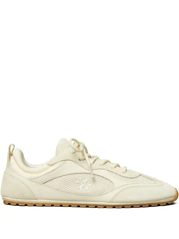 Tory Burch Suede And Leather Trimmed Lace-up Sneakers