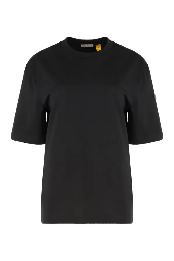 Moncler Logo Patch Cotton T-shirt - Black