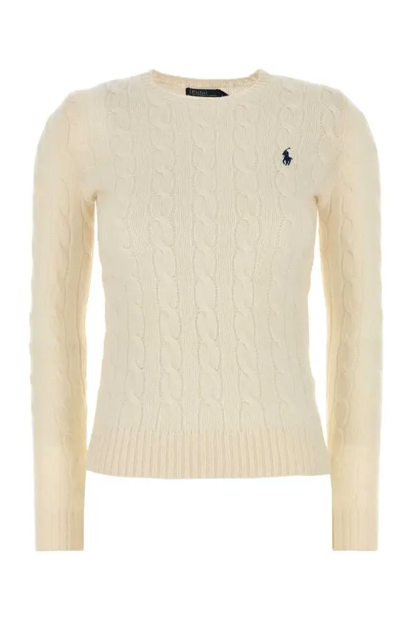 Polo Ralph Lauren Cable Knit V-neck Pullover - White