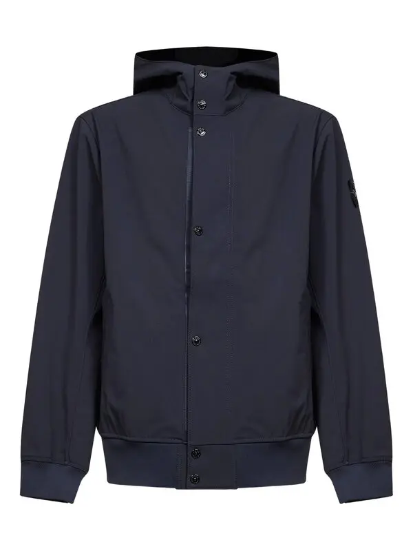 Stone Island Hooded Zip Jacket With Snap Placket