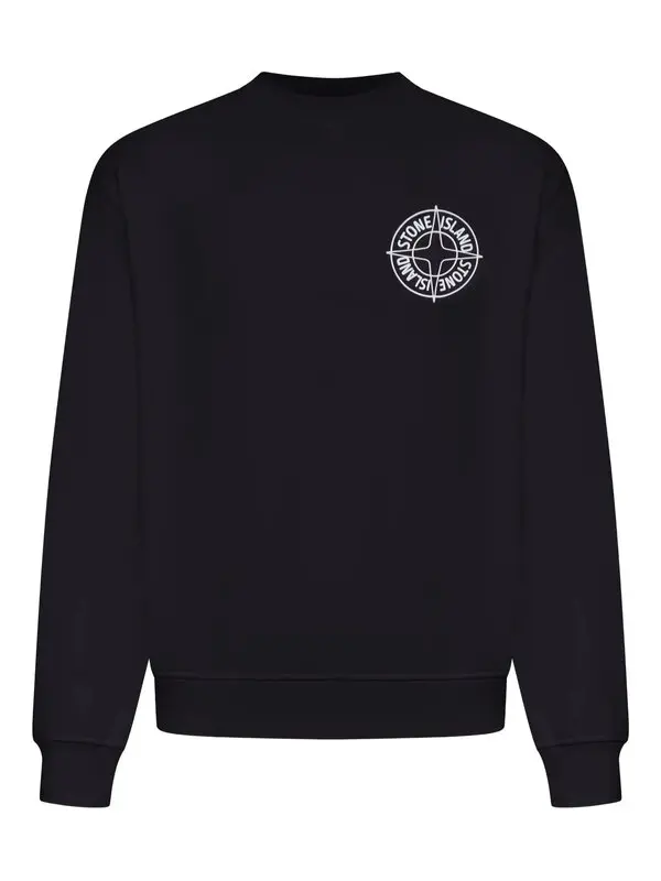 Stone Island Crewneck Sweatshirt With Raised Compass Logo