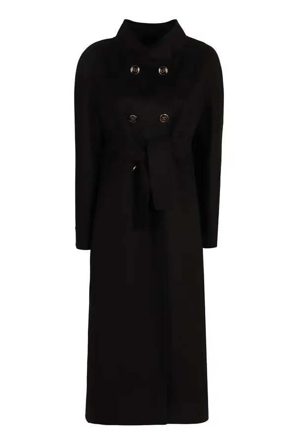 Valentino Garavani Double-breasted Wool And Cashmere Jacket With Logo Button Detailing