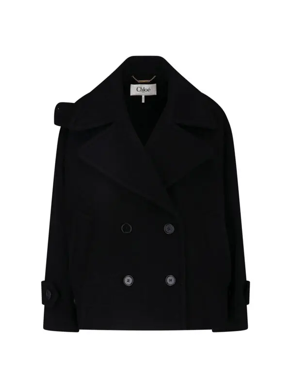 Chloé Double-breasted Wool-blend Jacket With Buffalo Horn Buttons