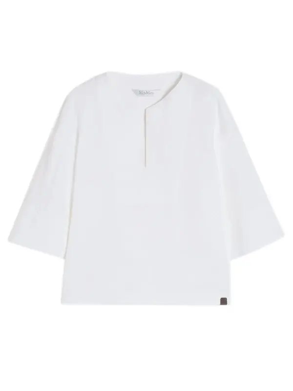 Max Mara V-neck Linen-blend Blouse - Bianco