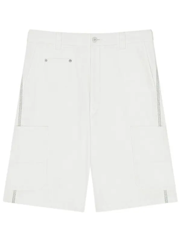 Givenchy Cotton Button And Zip Front Shorts With Embroidered Back