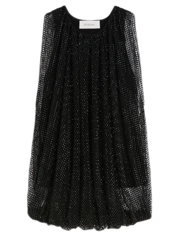 Sportmax Sleeveless Round Neck Bubble Hem Tank Top - Nero