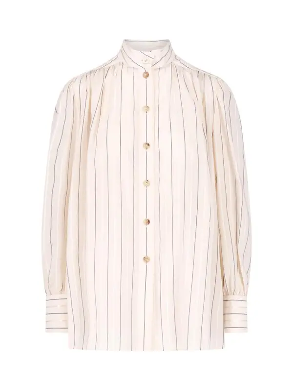 Chloé Silk-cotton Blend Striped Button-down Shirt