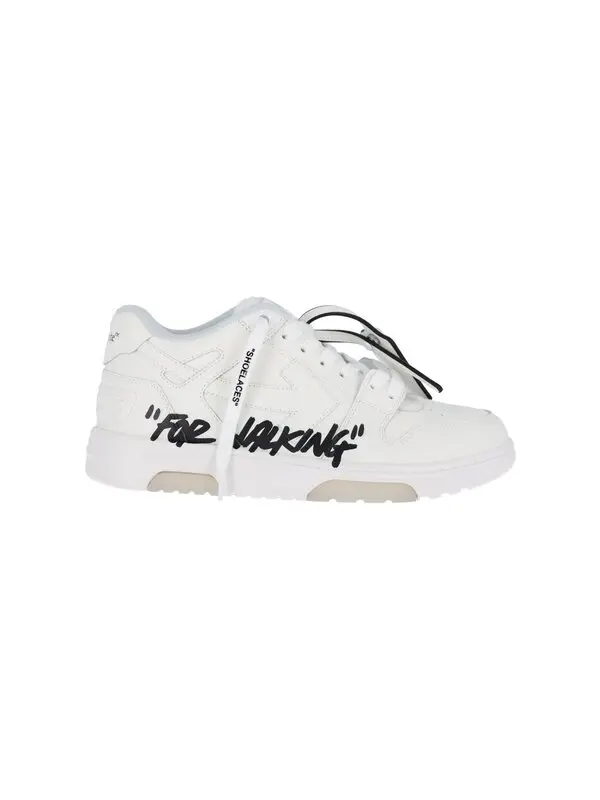 Off-White Graphic Low Top Lace Up Sneakers - White