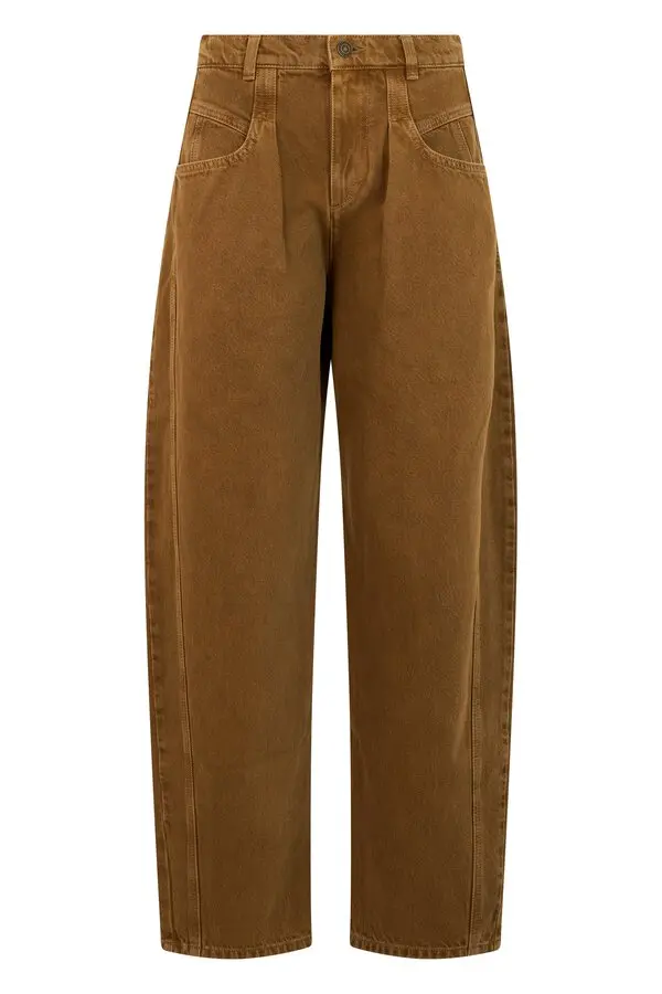 Isabel Marant Étoile Loose Fit Cotton Pants With Straight Legs - Brown
