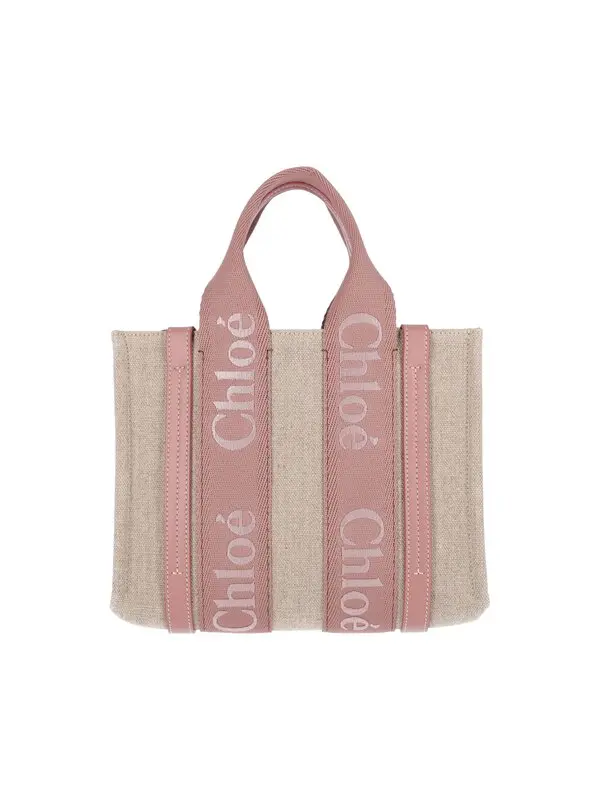 Chloé Linen And Calf Leather Shoulder Bag