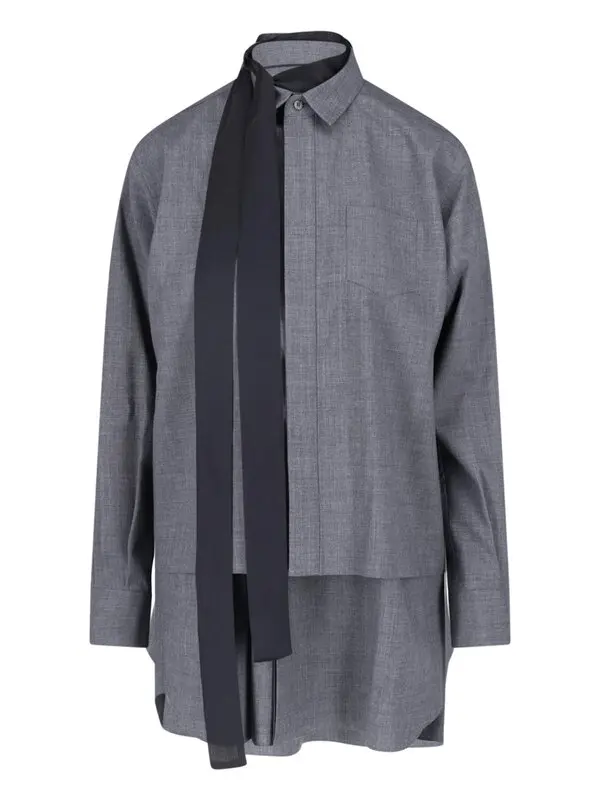 Sacai Layered Mini Dress With Signature Design