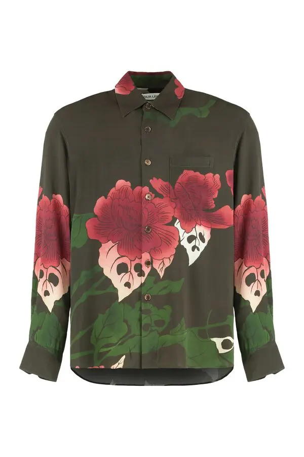 Our Legacy Floral Print Long-sleeve Shirt With Button-up Front Pocket