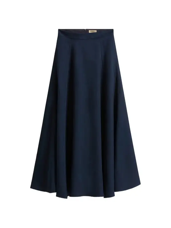 Woolrich High-waist Lyocell-linen Midi Skirt