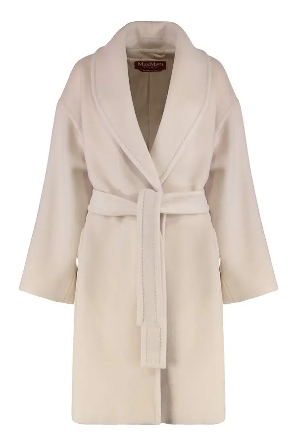 Max Mara Cloruro Wool And Alpaca Jacket With Waist Belt