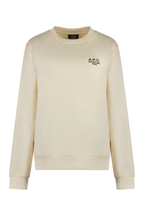 A.p.c. Cotton Crewneck Sweatshirt With Logo Detail