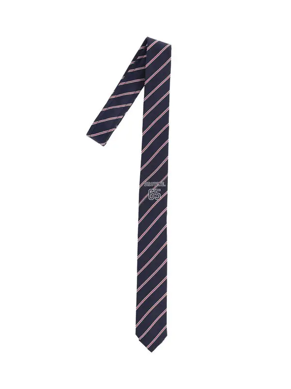 Thom Browne 100% Silk Striped Neck Tie