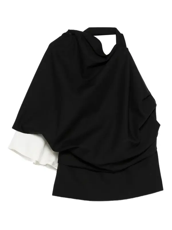 RÓHE One-shoulder Draped Wool-blend Top