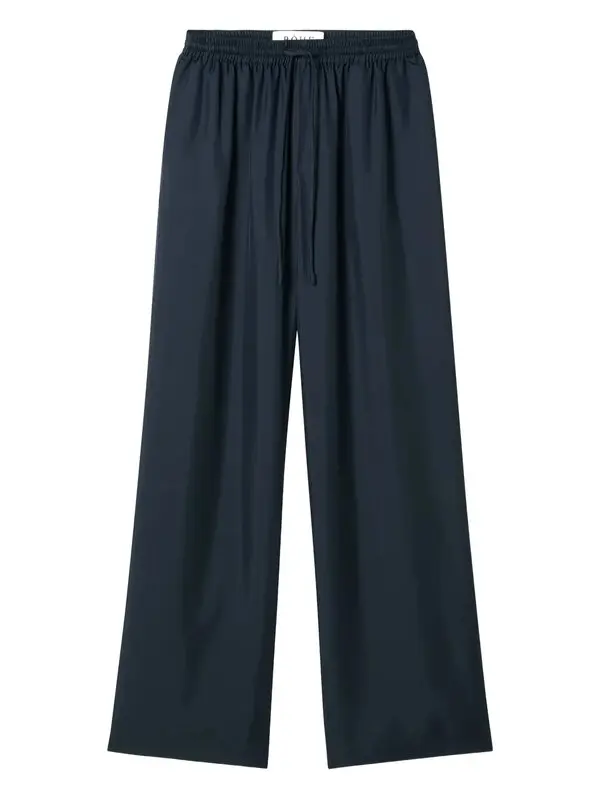 RÓHE 100% Linen Drawstring-waist Trousers With Side Seam Pockets, Size - Blu