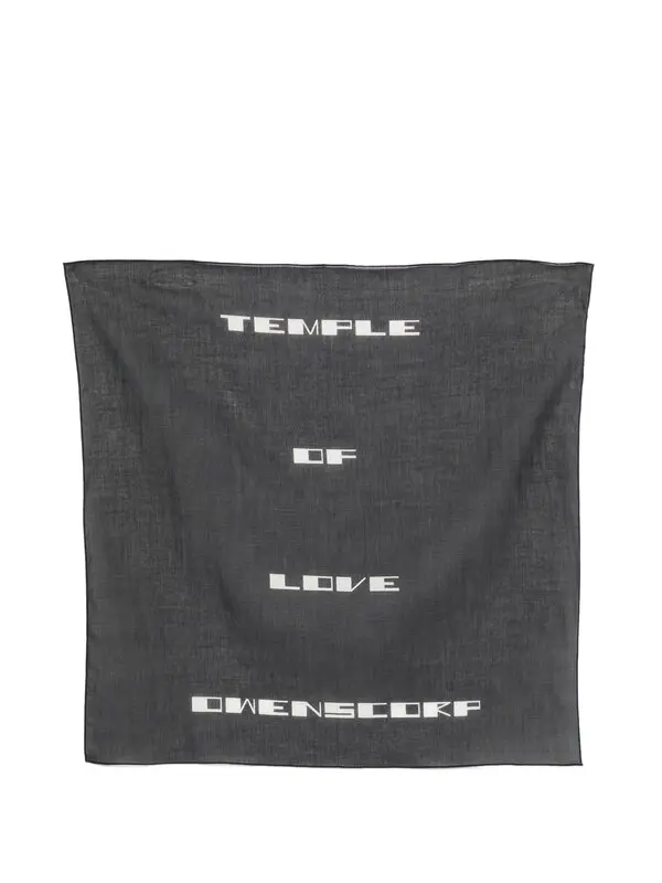 Rick Owens Printed Cotton Bandana - Nero