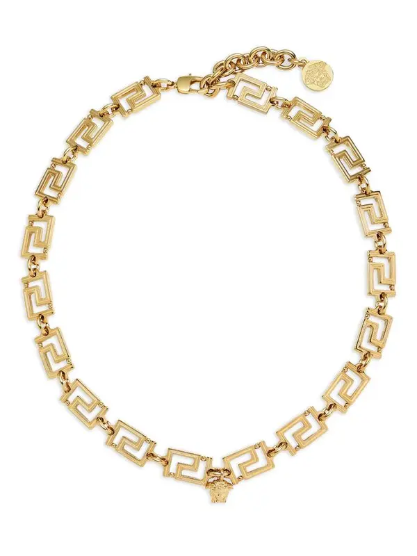 Versace Greek Chain Medusa Pendant Necklace - Oro