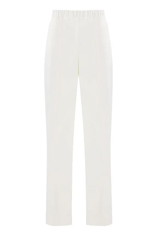 Fabiana Filippi Embellished Viscose Gathered Waist Trousers - White